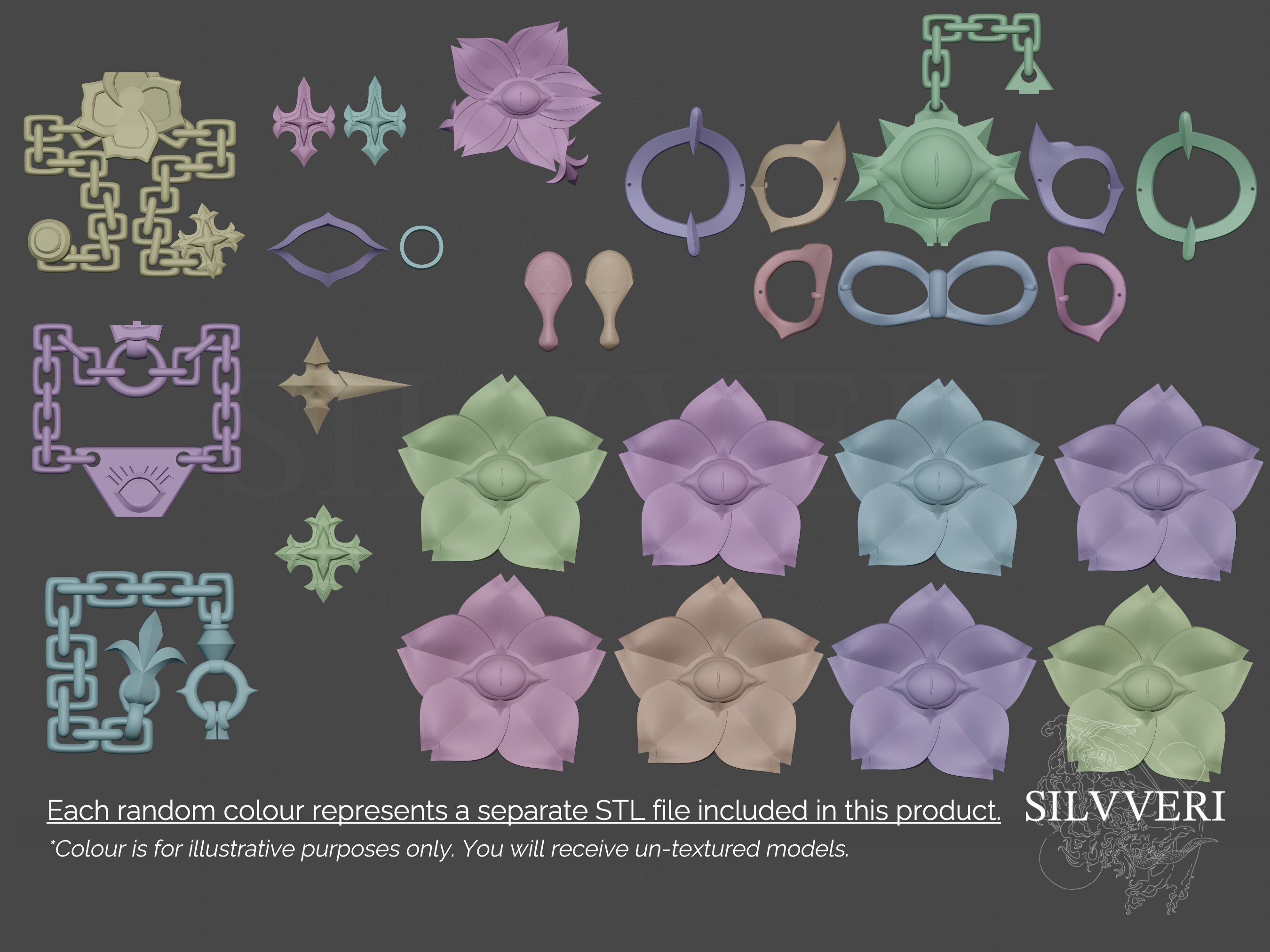 Seele Cosplay Accessories Bundle (veliona, Stygian Nymph) for Cosplay ...