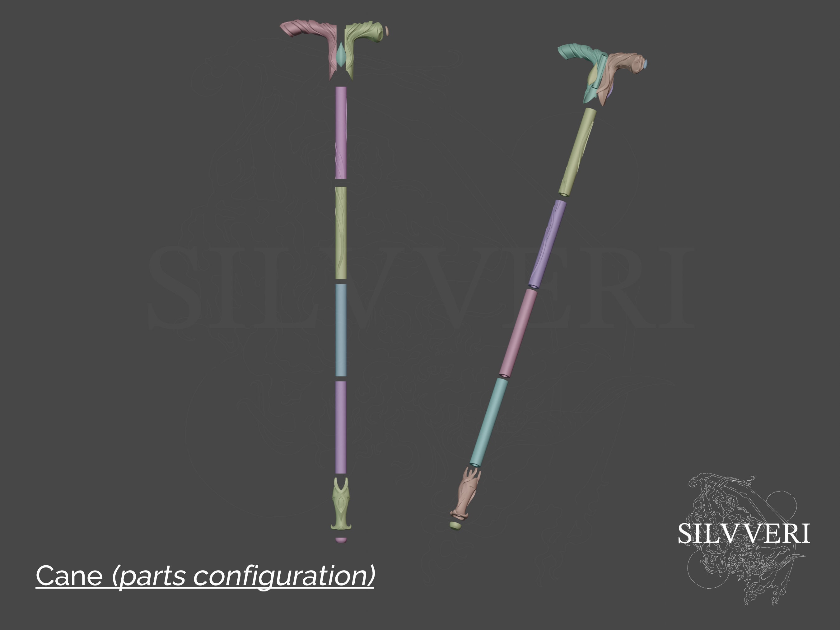 Neuvillette Cane Prop for Cosplay Genshin Impact Instant Download STL ...