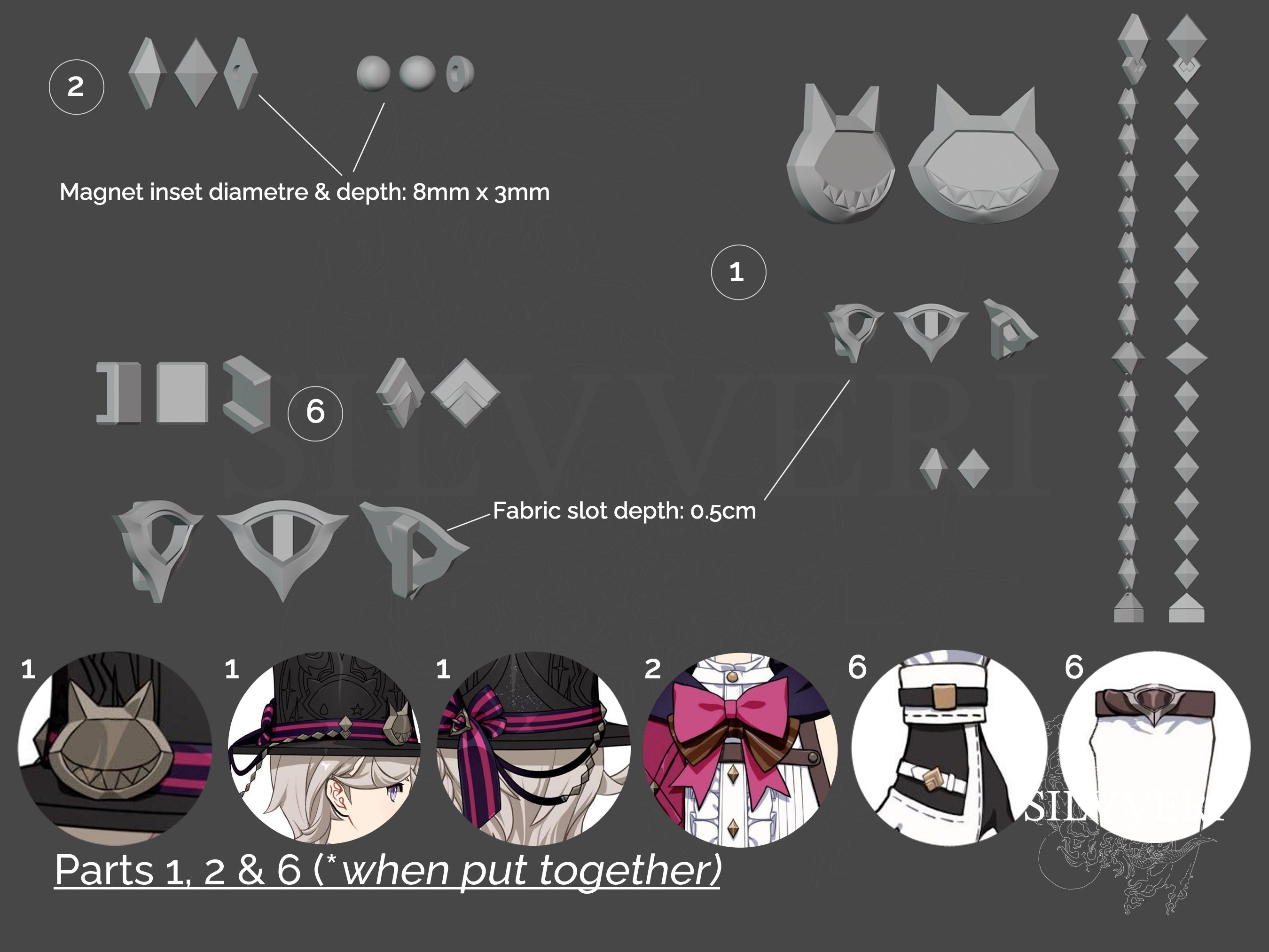 Lyney Accessories Bundle for Cosplay - Genshin Impact - Instant ...
