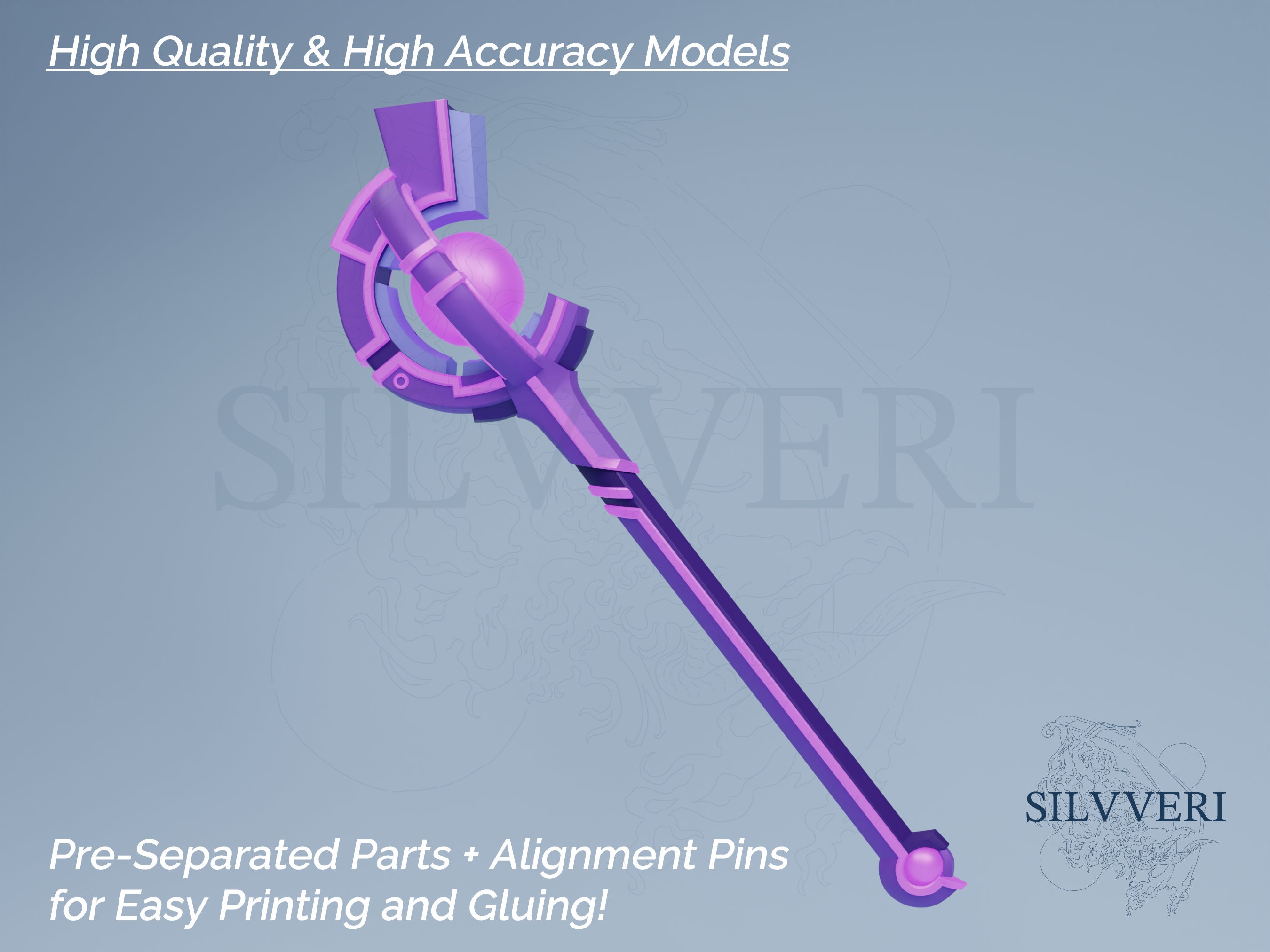 Electro Abyss Mage Wand Prop for Cosplay Genshin Impact Instant ...