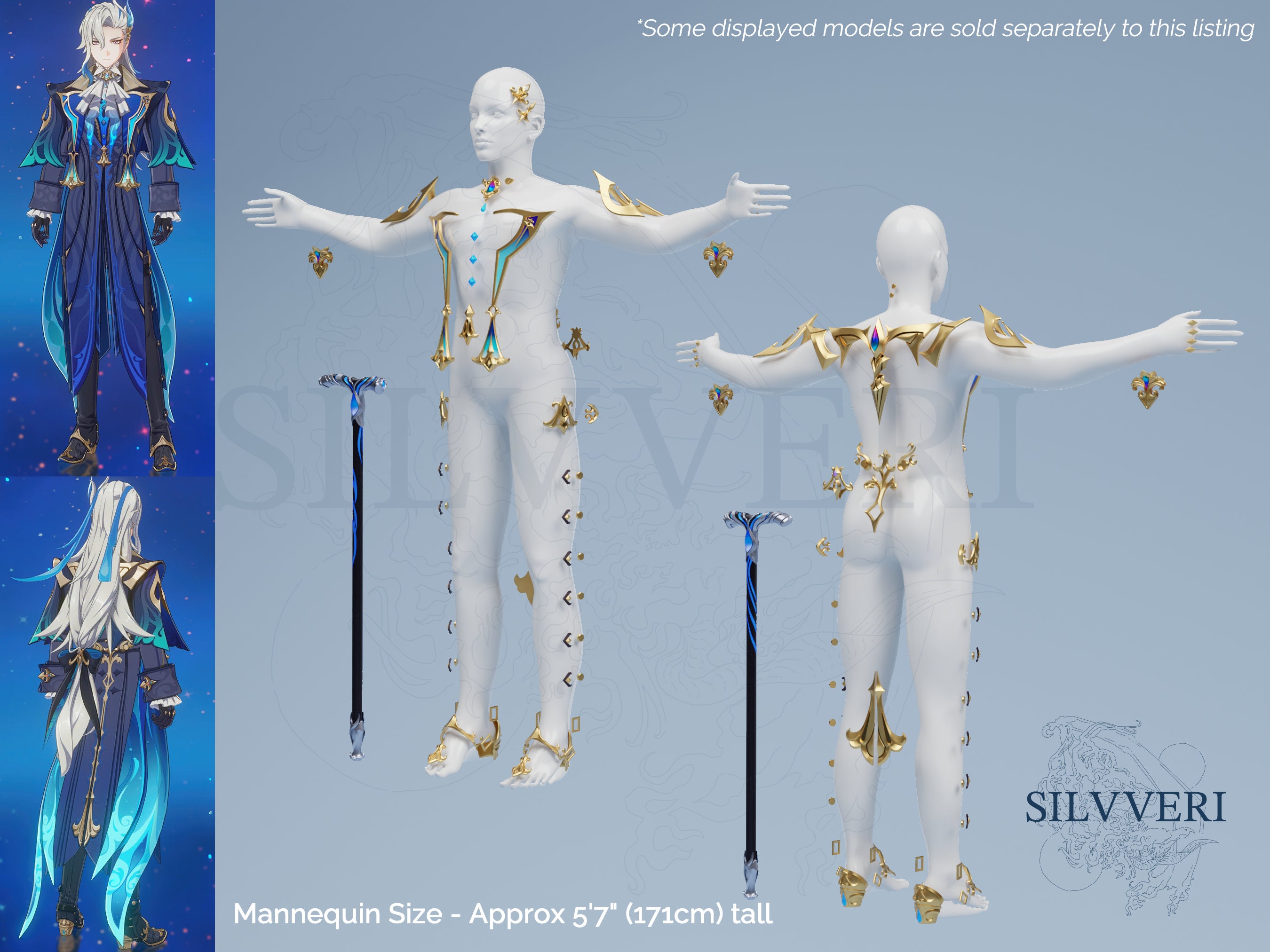 Neuvillette Cane Prop for Cosplay Genshin Impact Instant Download STL ...