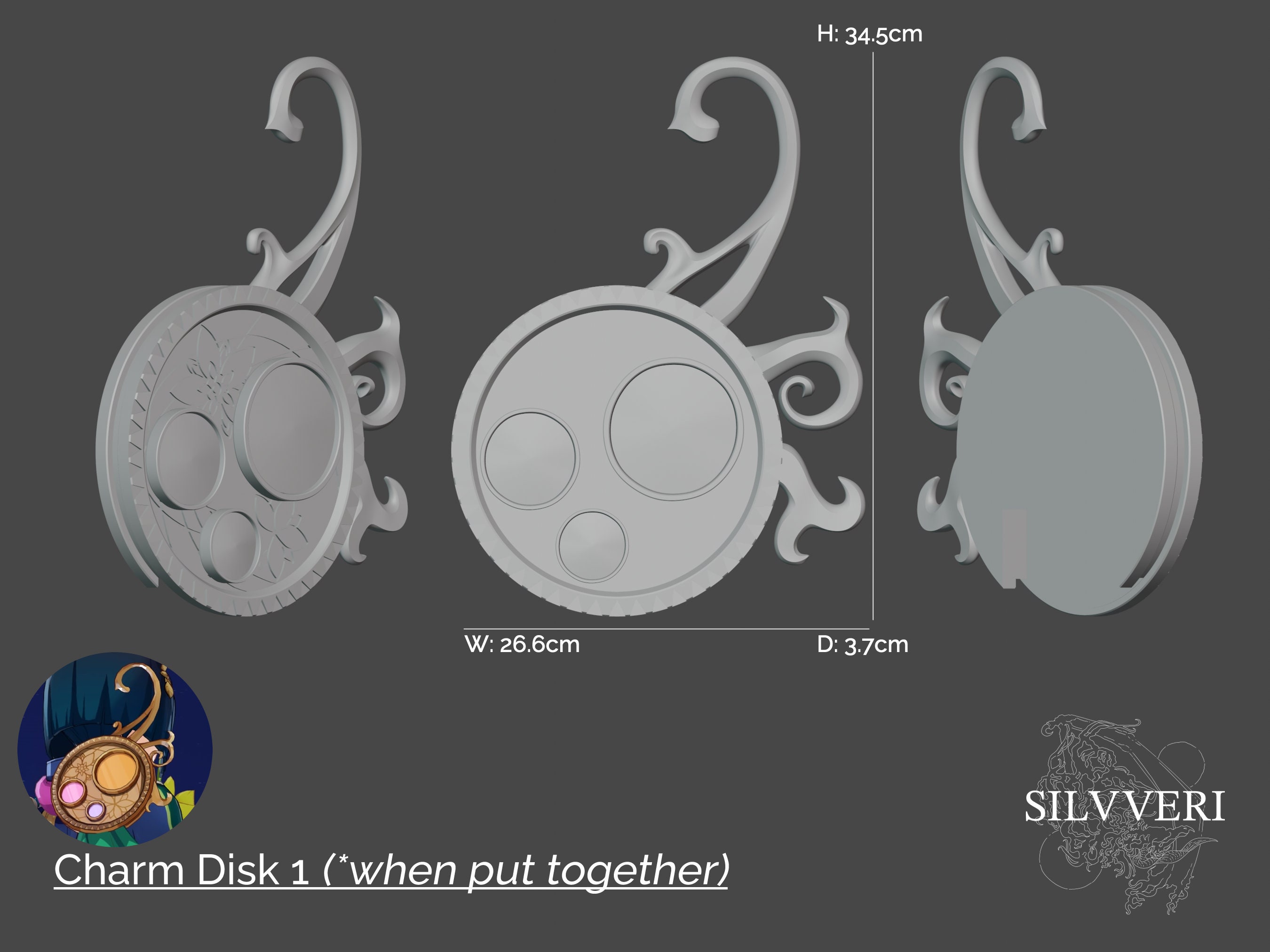 Tighnari Back Charm for Cosplay Genshin Impact Instant Download STL ...