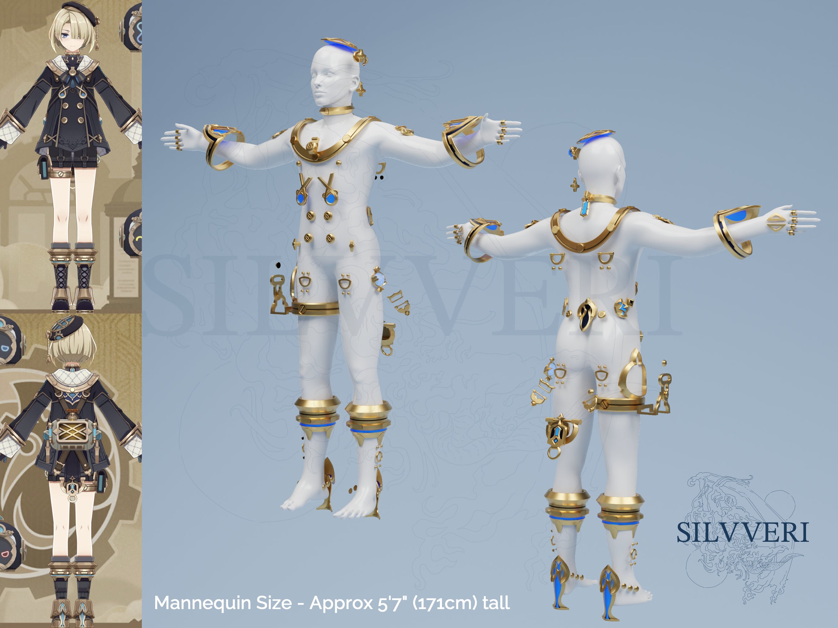 Freminet Accessories Bundle for Cosplay Genshin Impact Instant Download ...