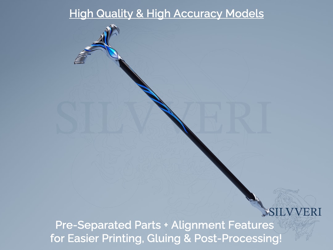 Neuvillette Cane Prop for Cosplay - Genshin Impact - Instant Download ...