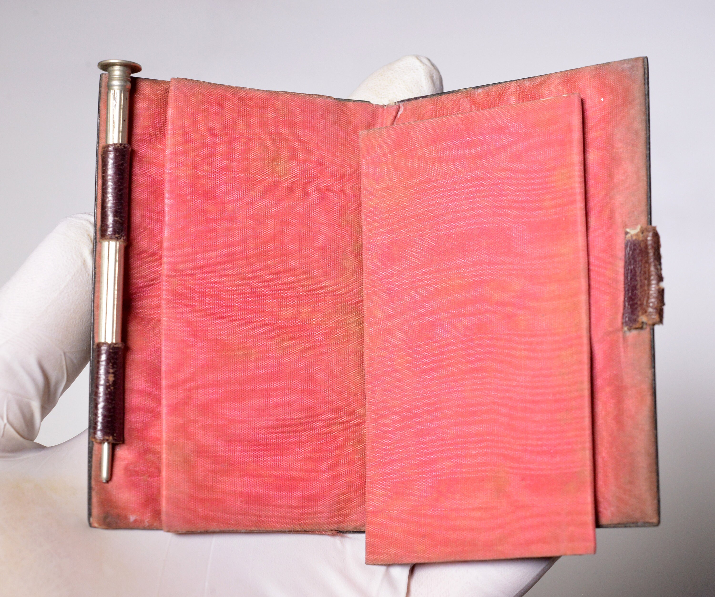 Rare 19C Antique Metal Intarsia Over Lacquer Pocketbook Card Game ...