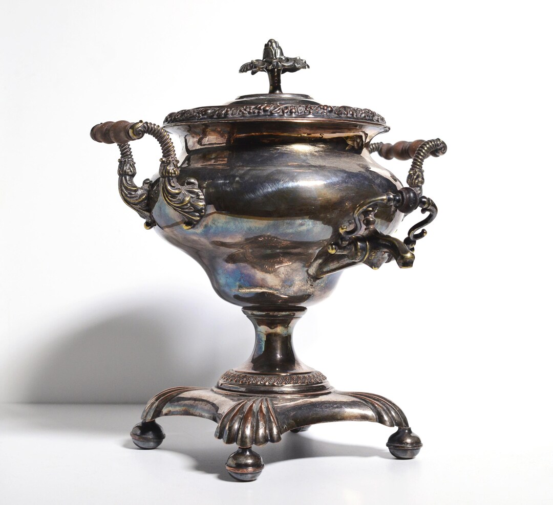 Antique Polish Hand Chased Silver Plated Tea Urn Samovar Mid 19th ...