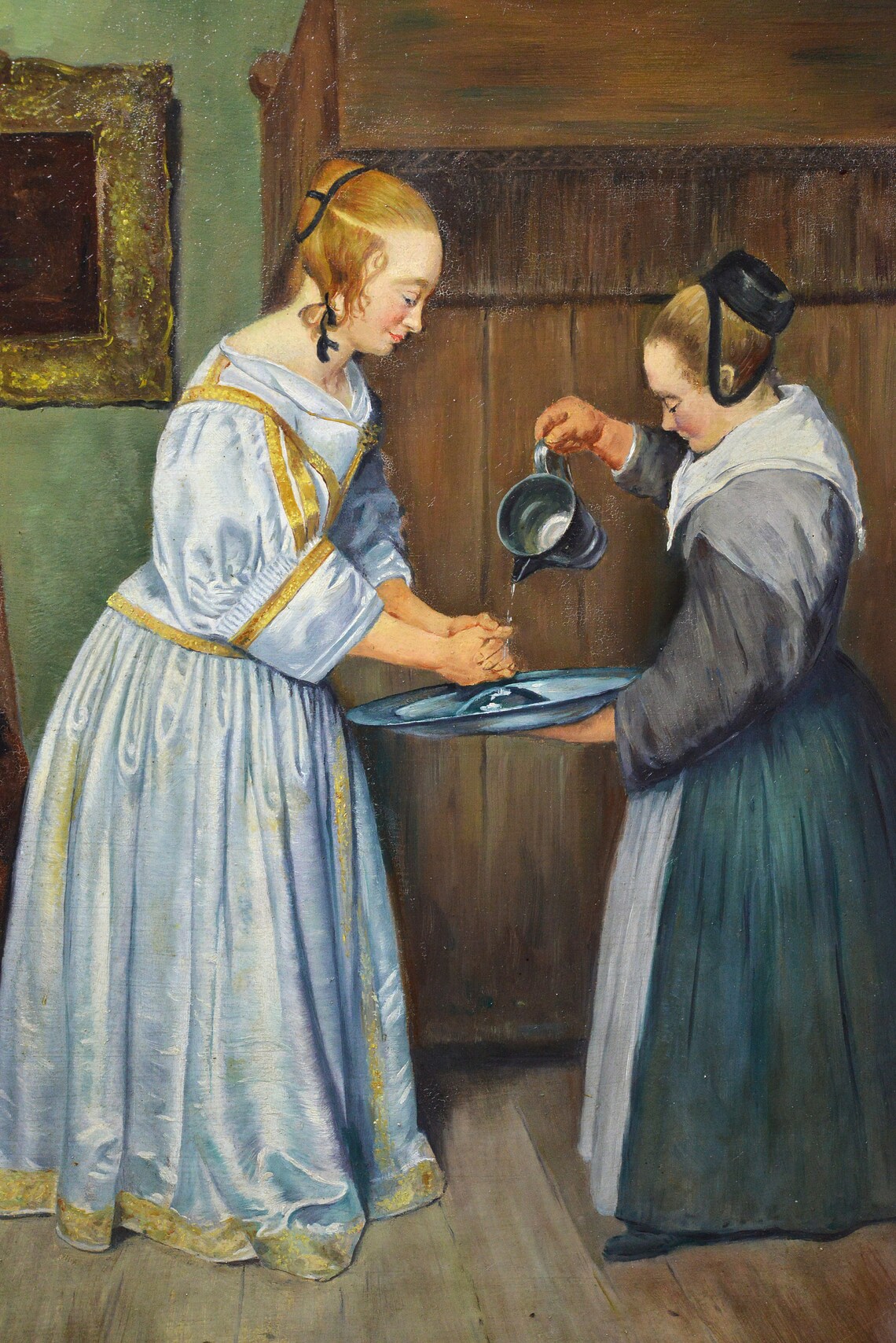 Interior Scene of Handwashing Vintage Quality Oil Painting Old - Etsy