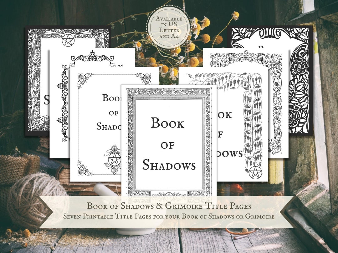 Book of Shadows Title Page, Grimoire Title Page, Printable Title Page ...