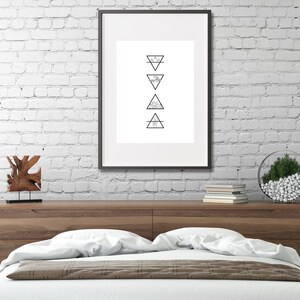 Four Elements Digital Prints, Minimalist Wall Art, Black and White Home Decor, Alchemical Earth ...