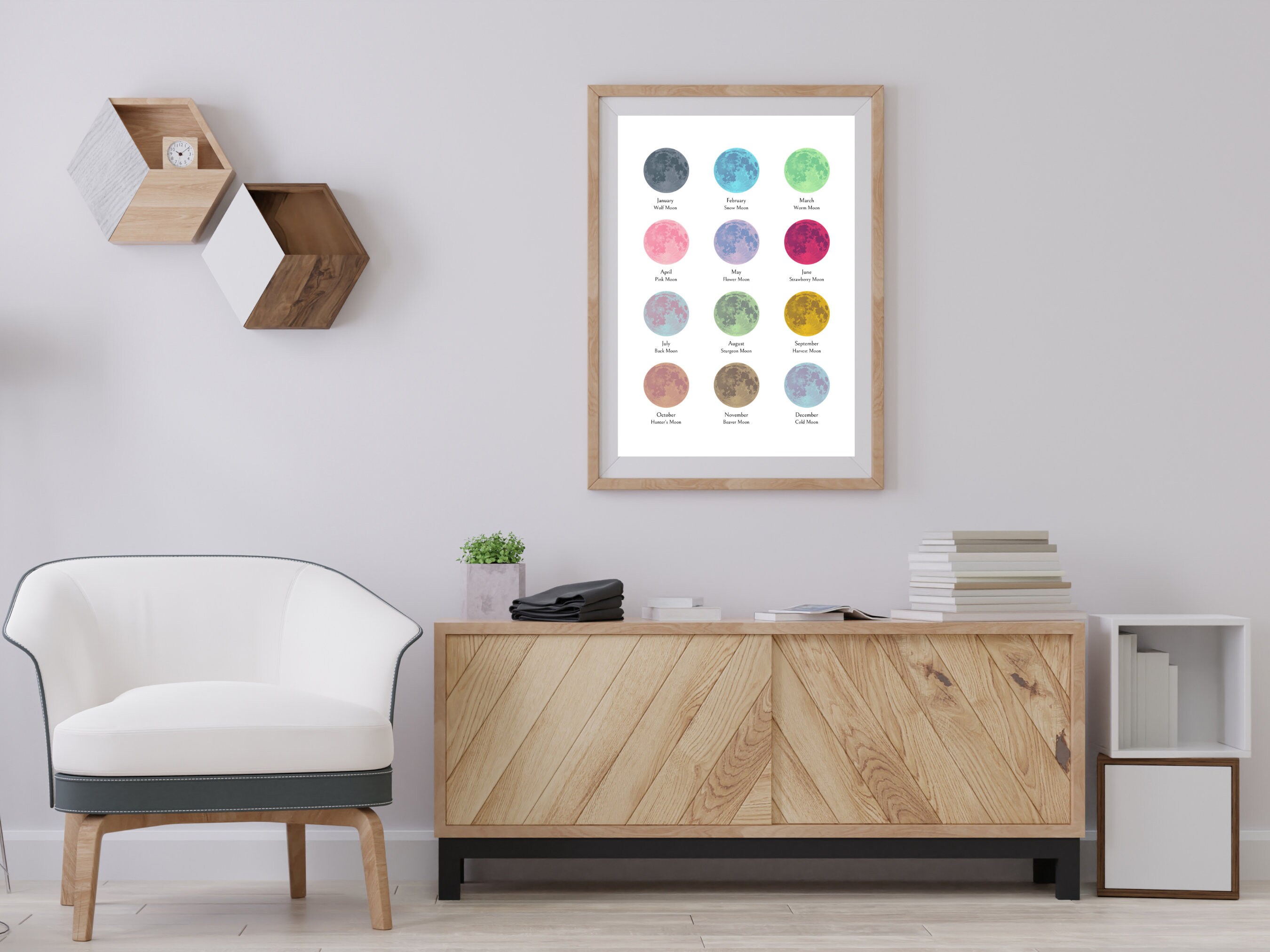 Printable Full Moon Wall Art, Eclectic Printable Art, Witch Printable ...