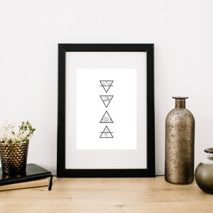 Four Elements Digital Prints, Minimalist Wall Art, Black and White Home Decor, Alchemical Earth ...