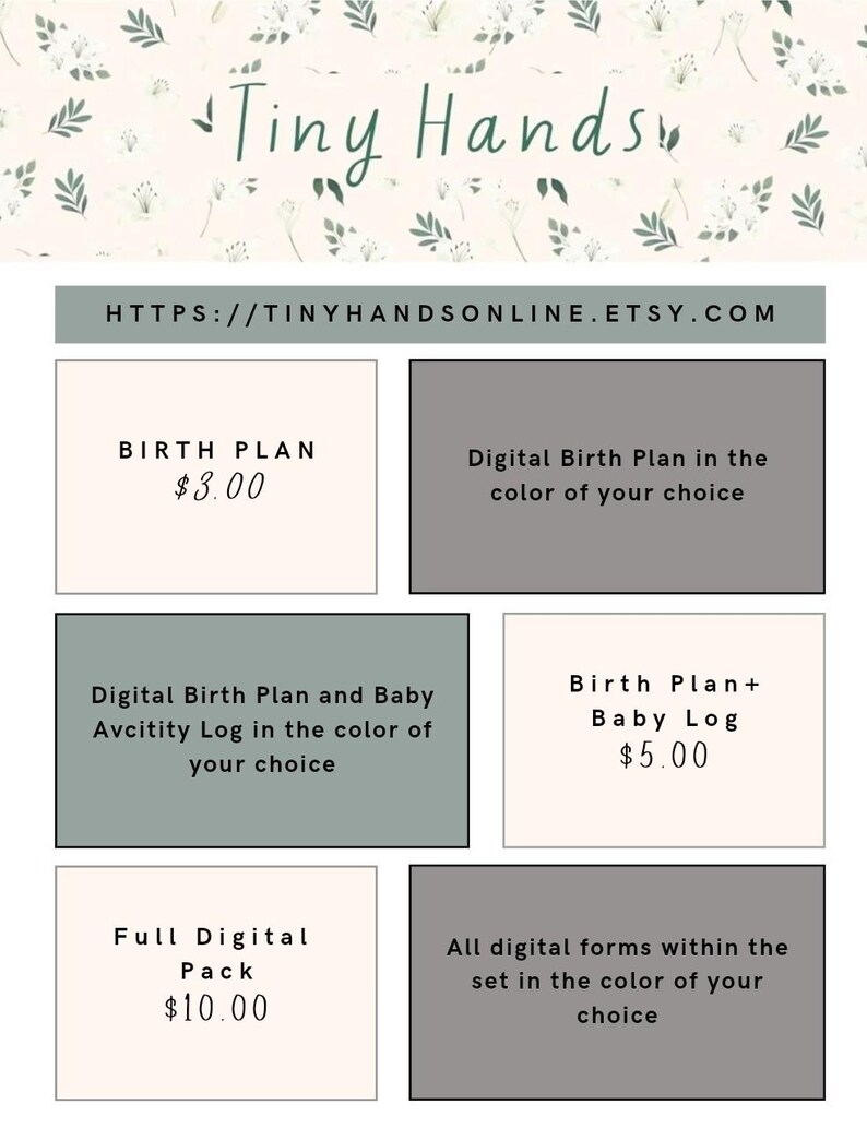Birth Plan Customizable Digital Template - Etsy