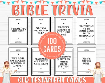 Old Testament Bible Trivia Cards Bible Trivia Questions Printable Bible ...