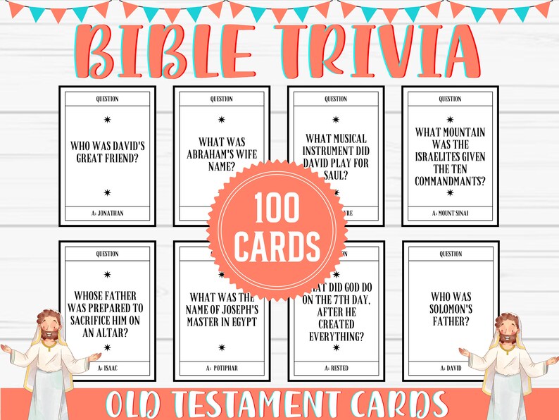 Bible Trivia Old Testament Cards | Bible Trivia | Printable Bible ...