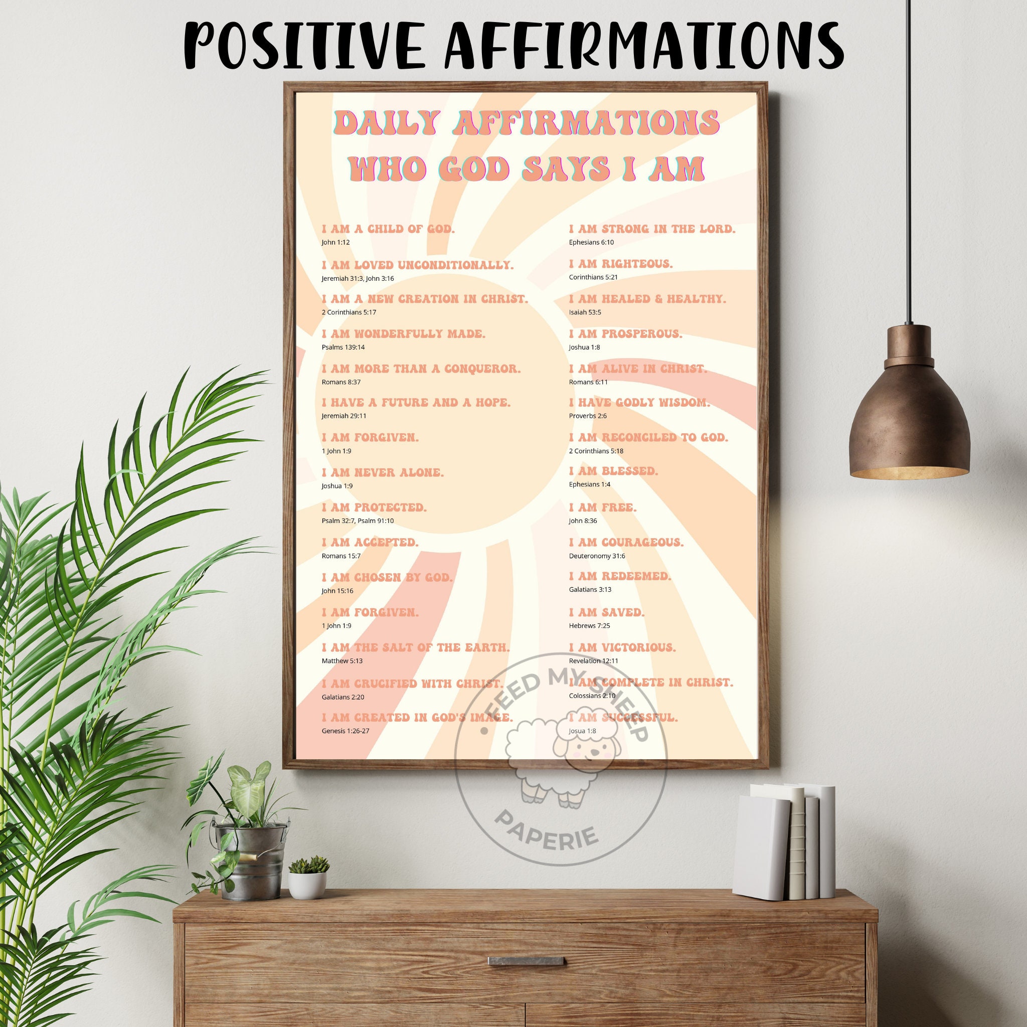 Affirmations Wall Art | Positive Affirmations | Christian Affirmations ...