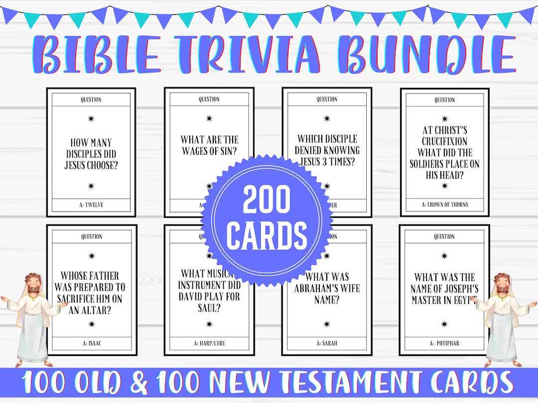 BIBLE TRIVIA BUNDLE | Old & New Testament Trivia Cards | Bible Trivia ...