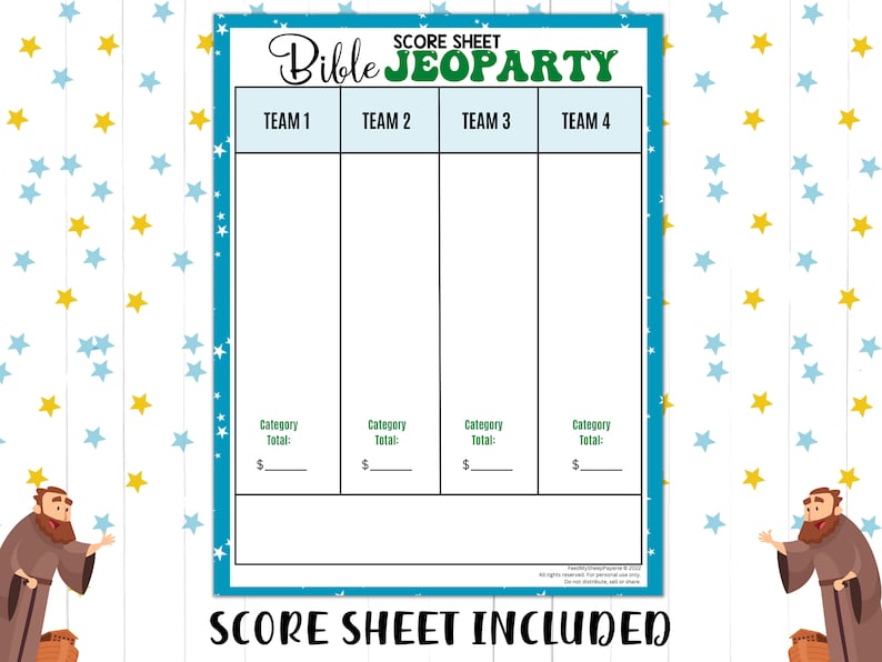 Bible Jeopardy Game: Family Fun Trivia (instant Download) - Etsy