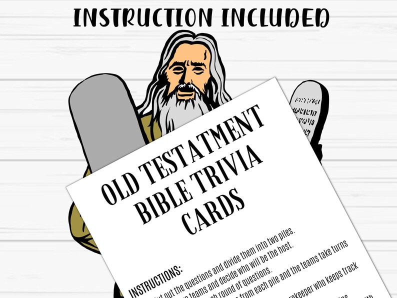 Old Testament Bible Trivia Cards: Church Games (printable) - Etsy