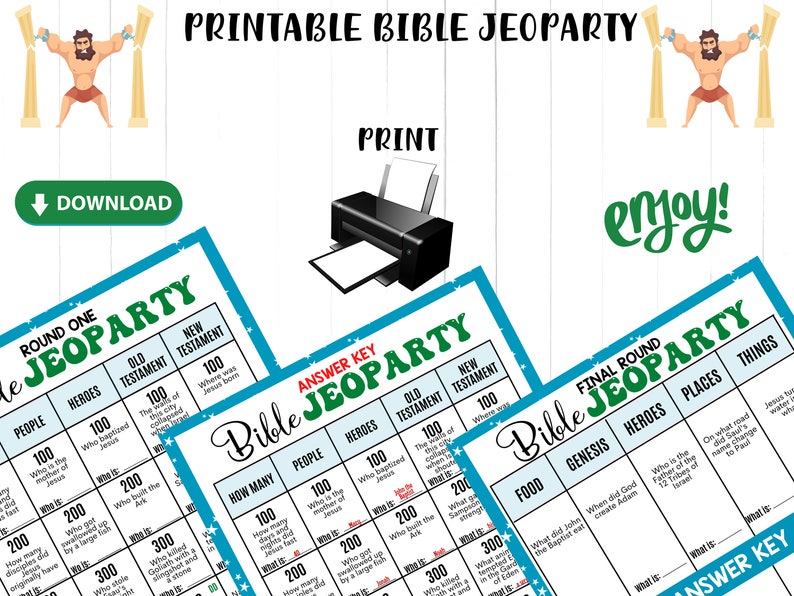 Bible Jeopardy Game: Family Fun Trivia (instant Download) - Etsy