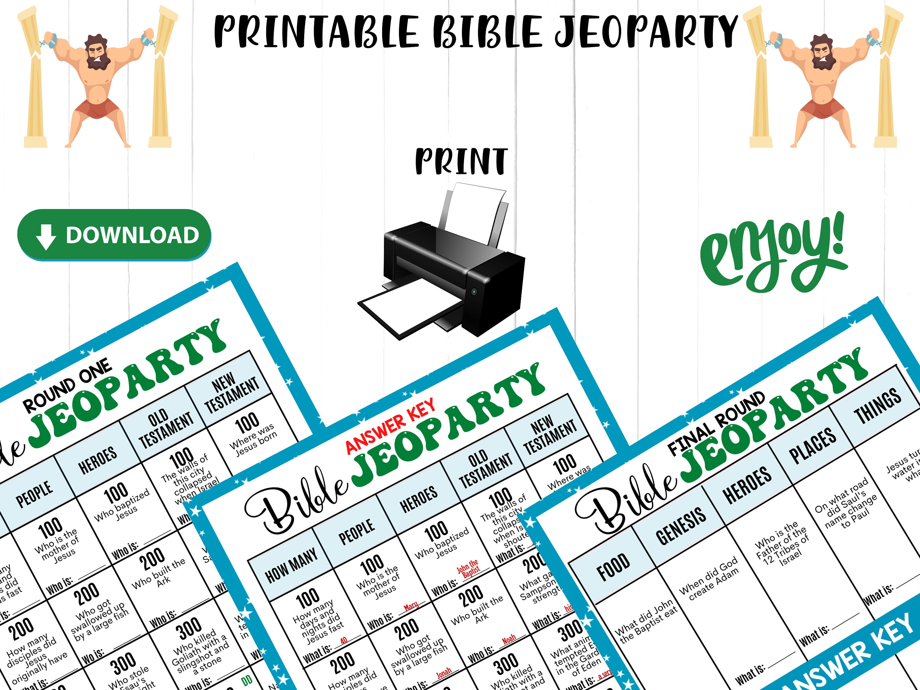 Bible Jeopardy Game: Family Fun Trivia (instant Download) - Etsy