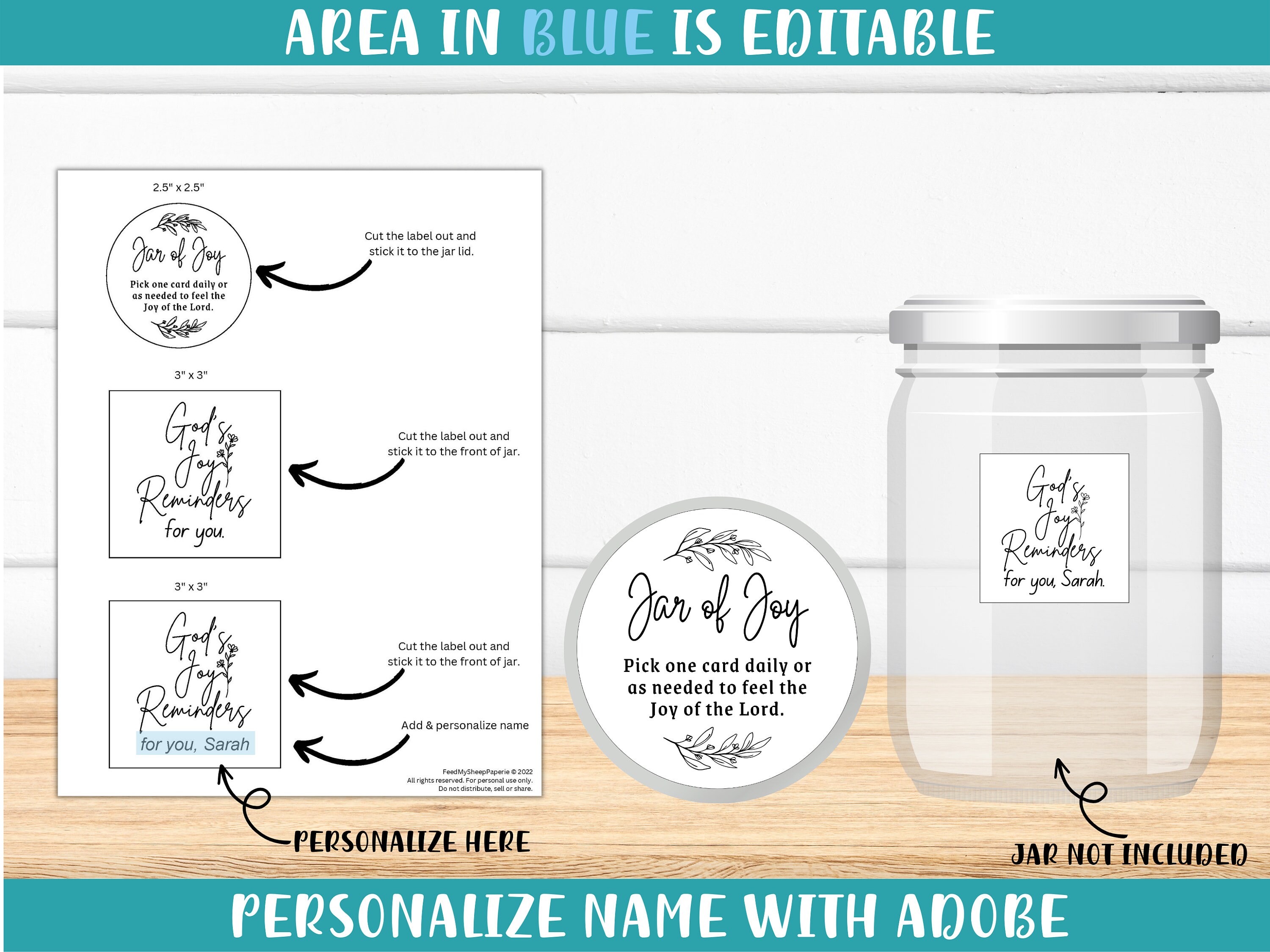 DIY Jar of Joy: Bible Verse Cards, Christian Gift (printable PDF) - Etsy