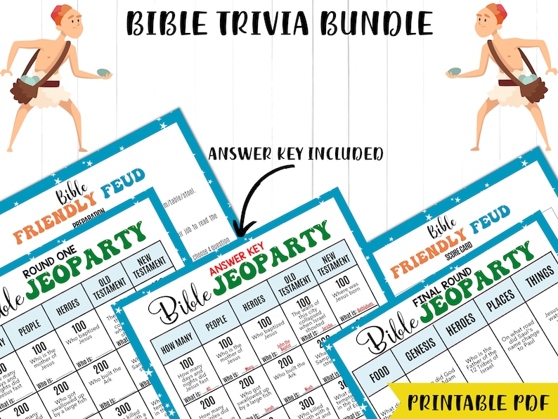Bible Trivia Game Bundle: Friendly Feud & Jeoparty (digital Download ...