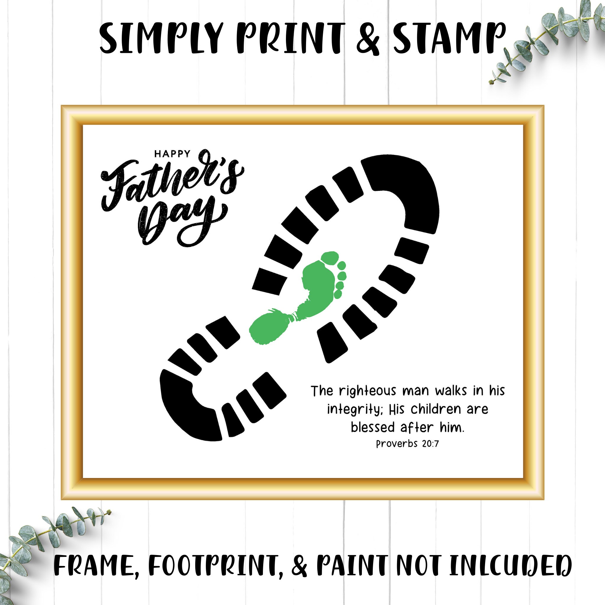 DIY Fathers Day Footprint Keepsake Christian Fathers Day Footprint ...