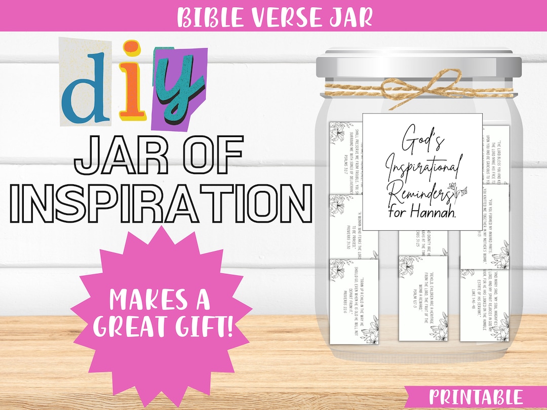 DIY Scripture Jar: Inspiring Bible Verses, Christian Gift (PDF) - Etsy