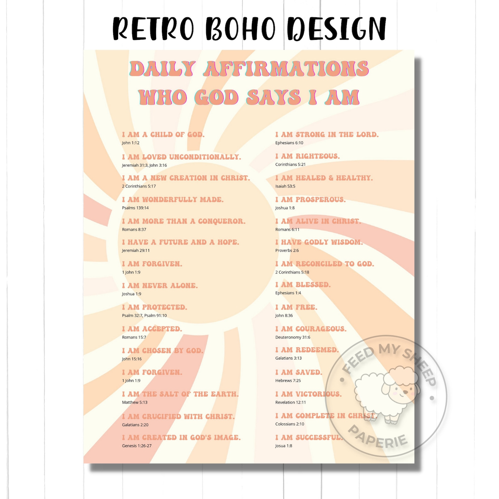 Affirmations Wall Art | Positive Affirmations | Christian Affirmations ...