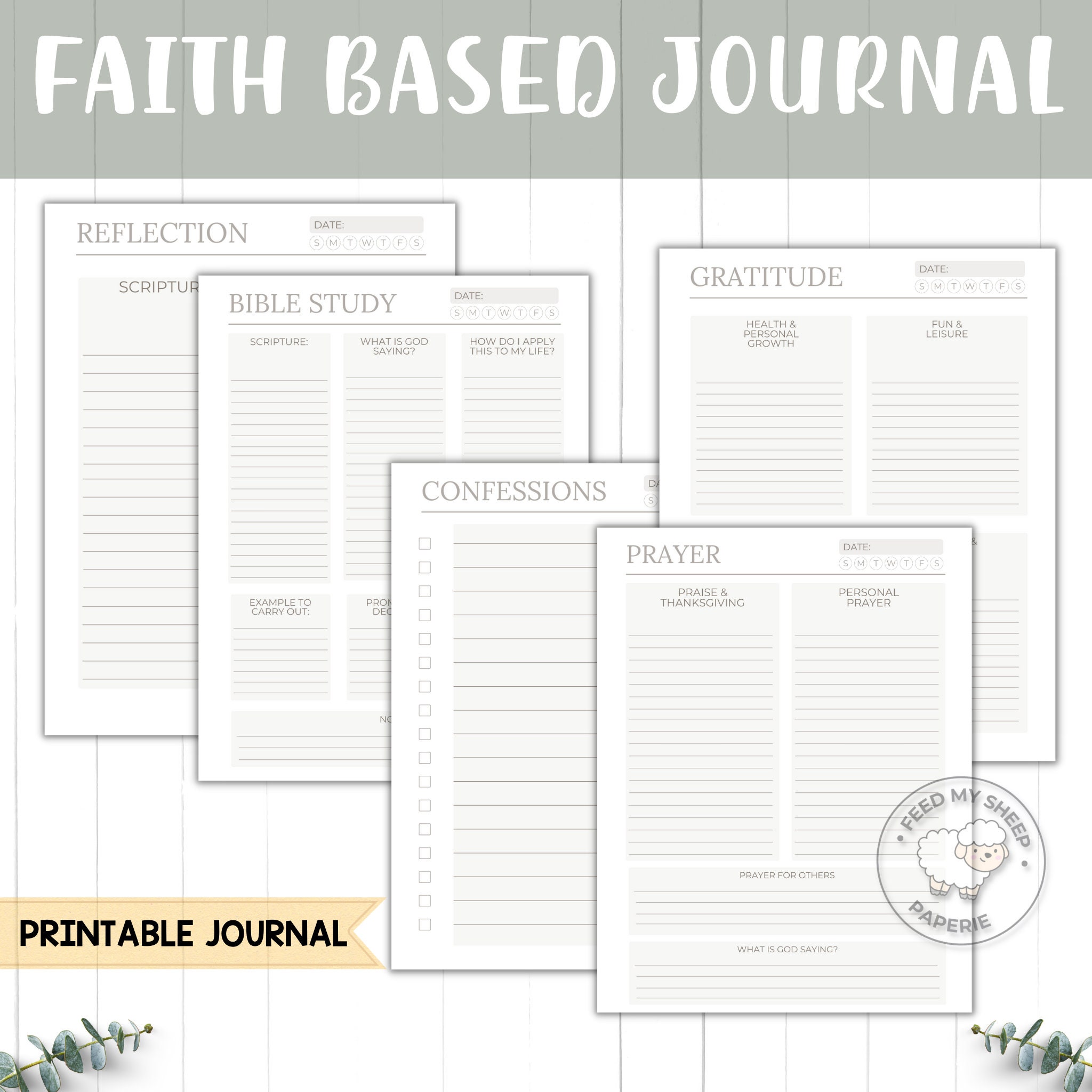 Prayer Journal Printable Bible Study Faith Based Journal Bible Study ...