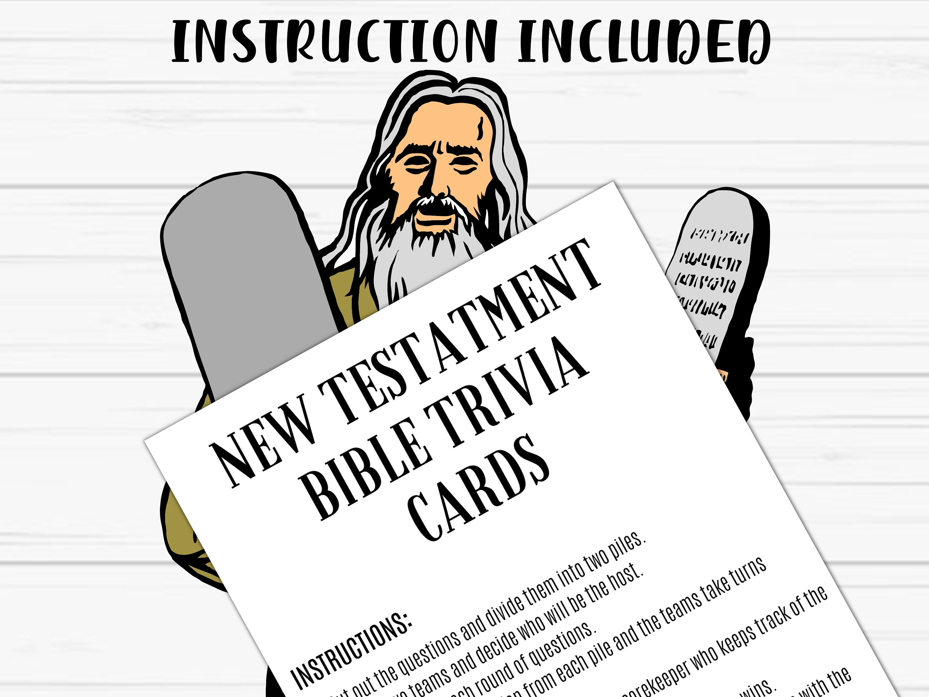 New Testament Bible Trivia Cards: Church Games (printable) - Etsy
