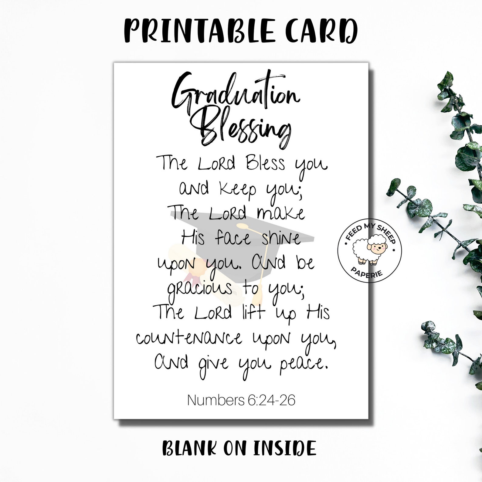 Graduation Blessing Card: Christian Verse, 5x7 (instant Download) - Etsy