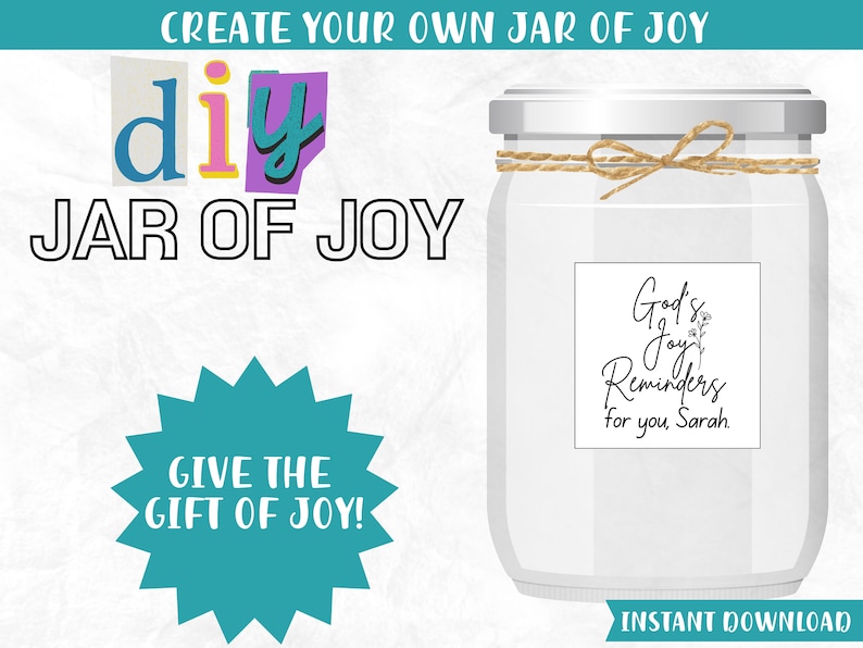 DIY Jar of Joy: Bible Verse Cards, Christian Gift (printable PDF) - Etsy