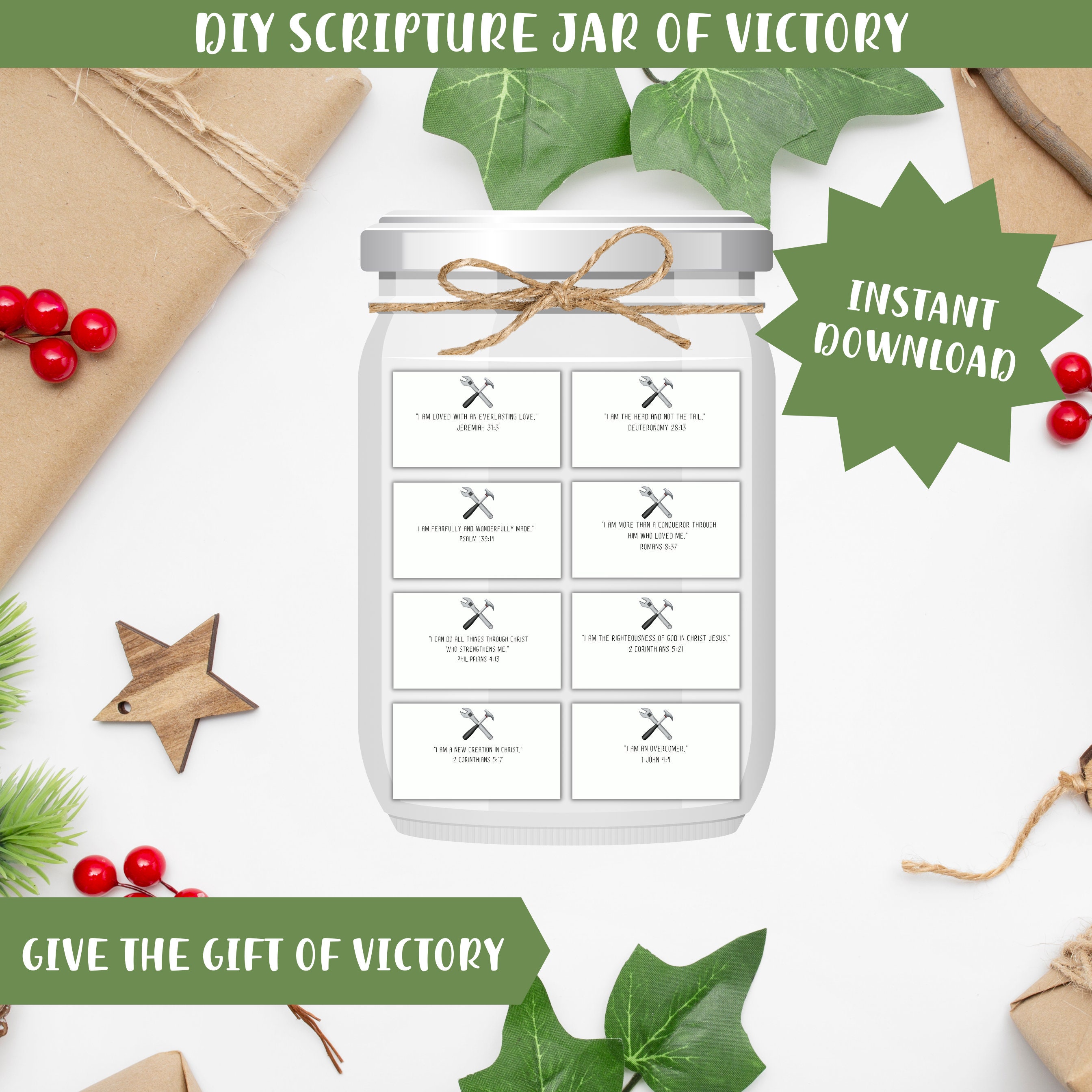 Bible Verse Jar DIY JAR Christian Bible Gift for Encouragement ...