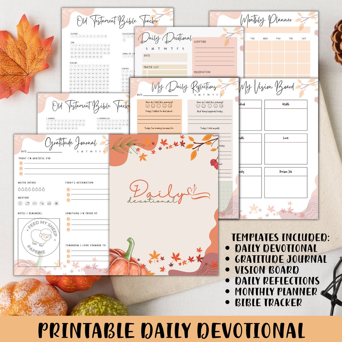 FALL DAILY DEVOTIONAL Printable Daily Devotional 8.5 - Etsy