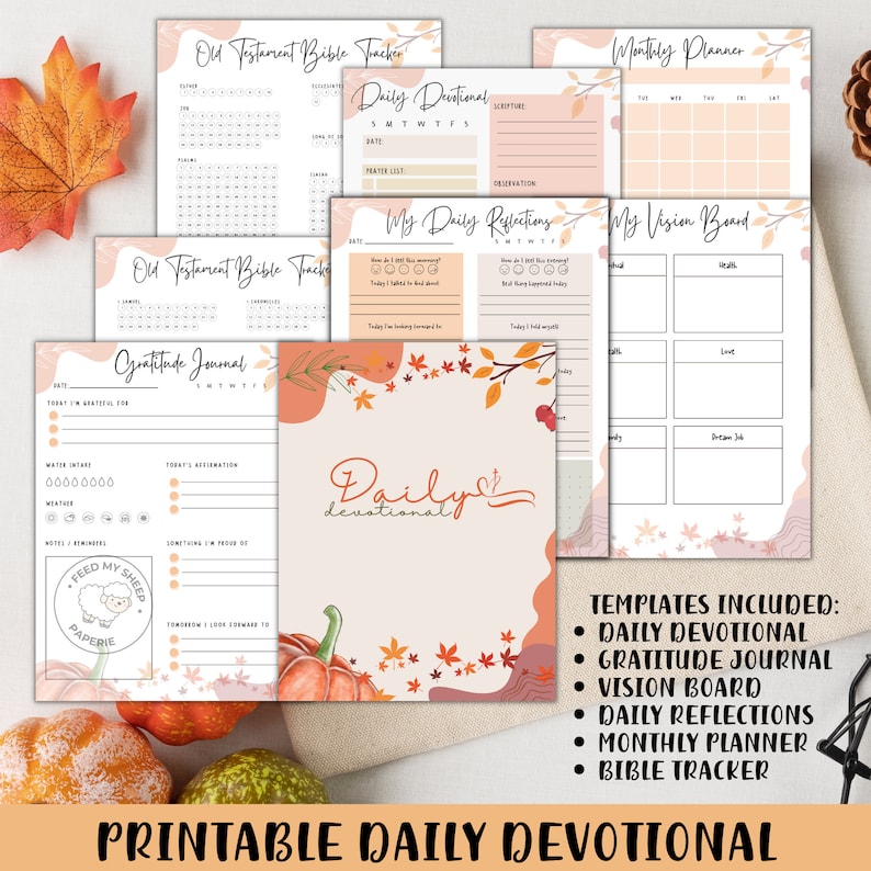 FALL DAILY DEVOTIONAL | Printable Daily Devotional | 8.5" X 11" Daily ...