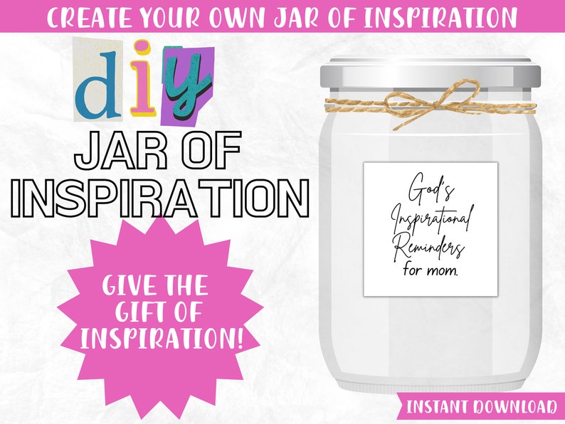 DIY Scripture Jar: Inspiring Bible Verses, Christian Gift (PDF) - Etsy