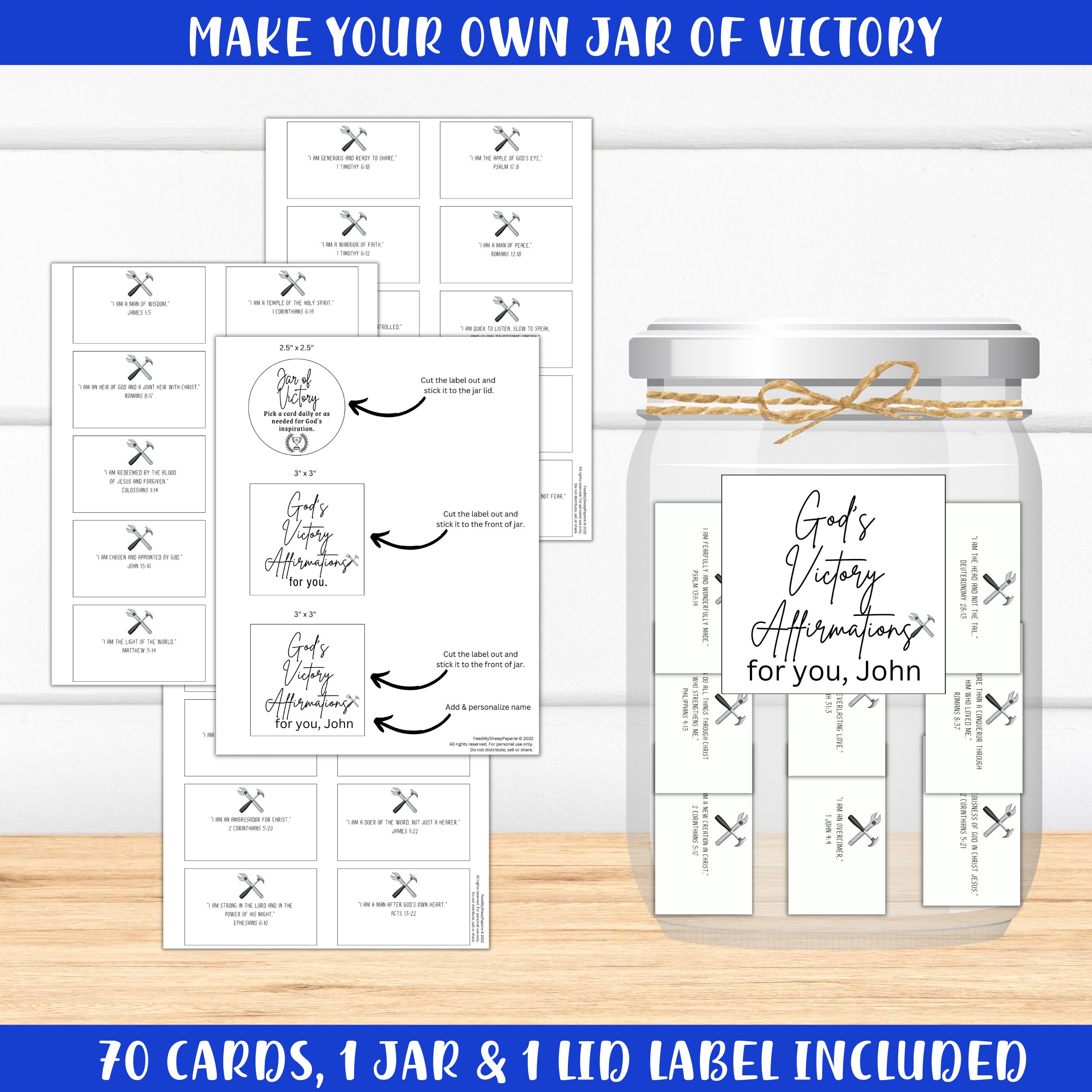 Bible Verse Jar DIY JAR Christian Bible Gift for Encouragement ...