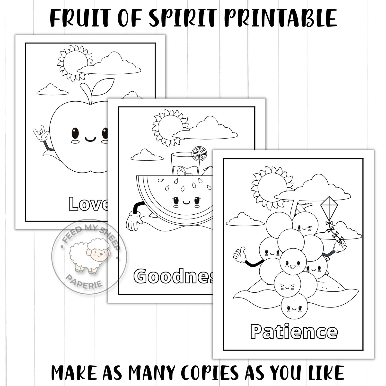 Fruit of the Spirit Coloring Pages: Bible Story Activity (digital ...