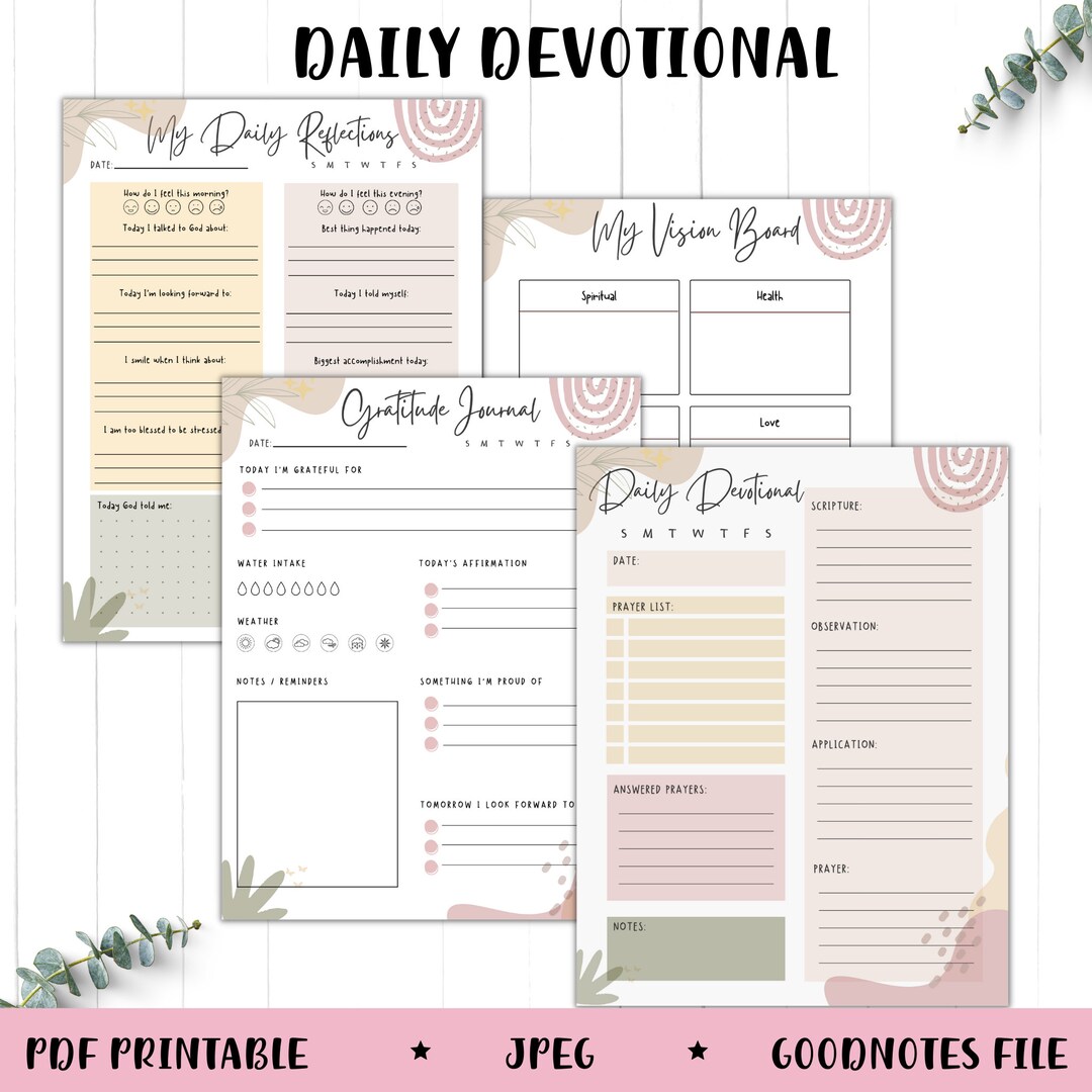 Printable Daily Devotional: Goodnotes Prayer Journal (instant Download ...