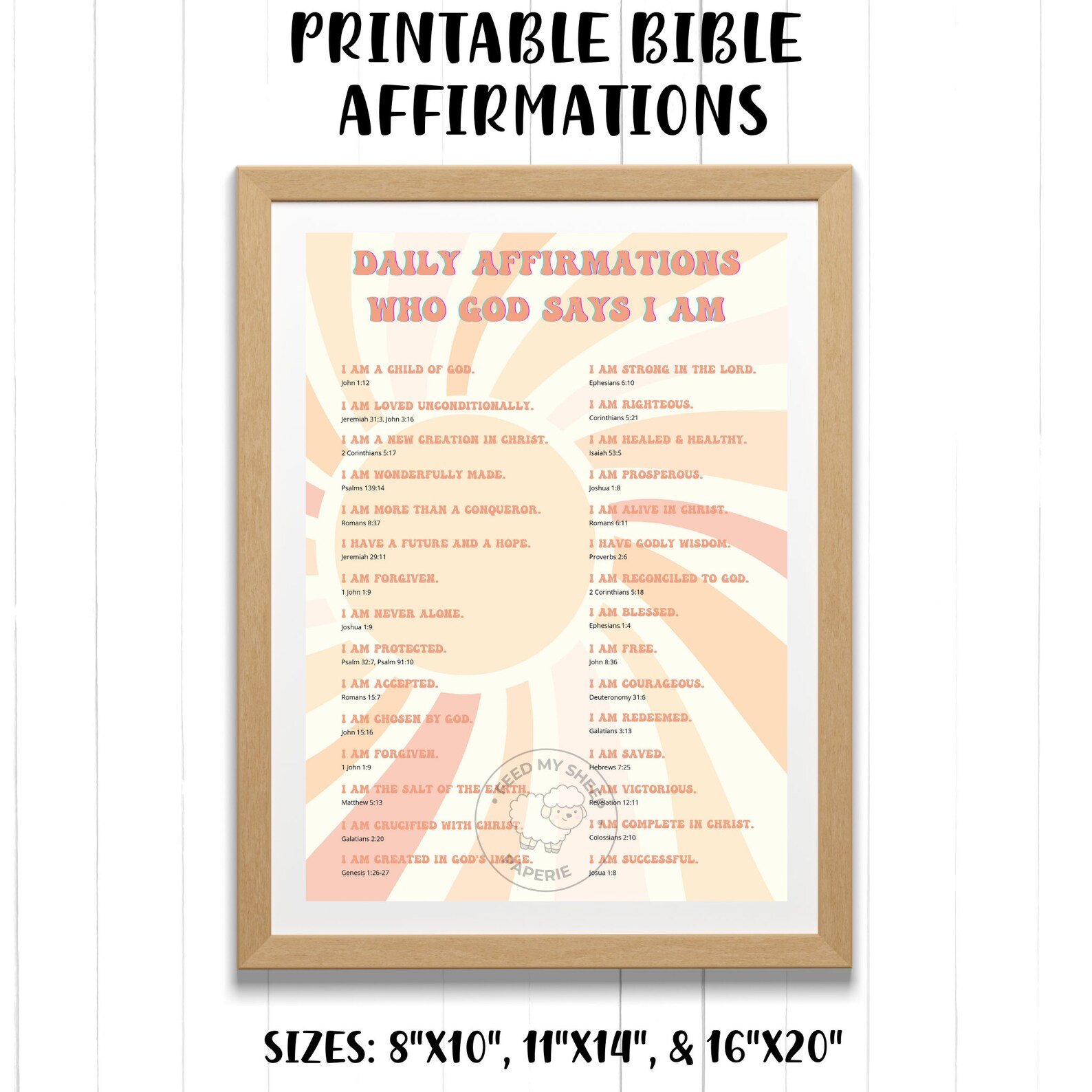 Affirmations Wall Art | Positive Affirmations | Christian Affirmations ...