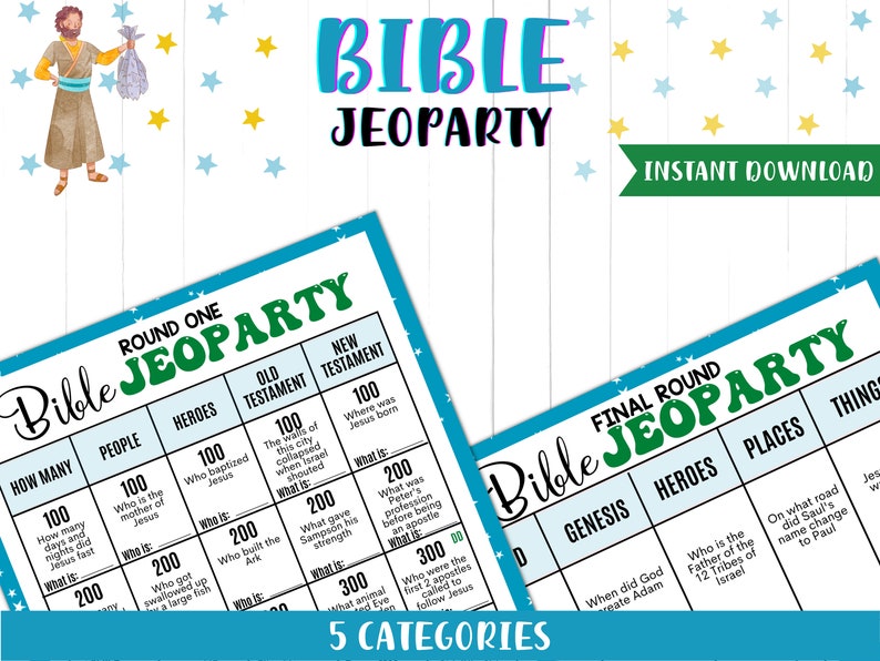 Bible Jeopardy Game: Family Fun Trivia (instant Download) - Etsy