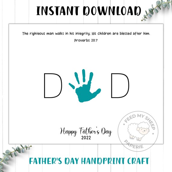 Fathers Day Handprint Keepsake Craft Christian Fathers Day - Etsy