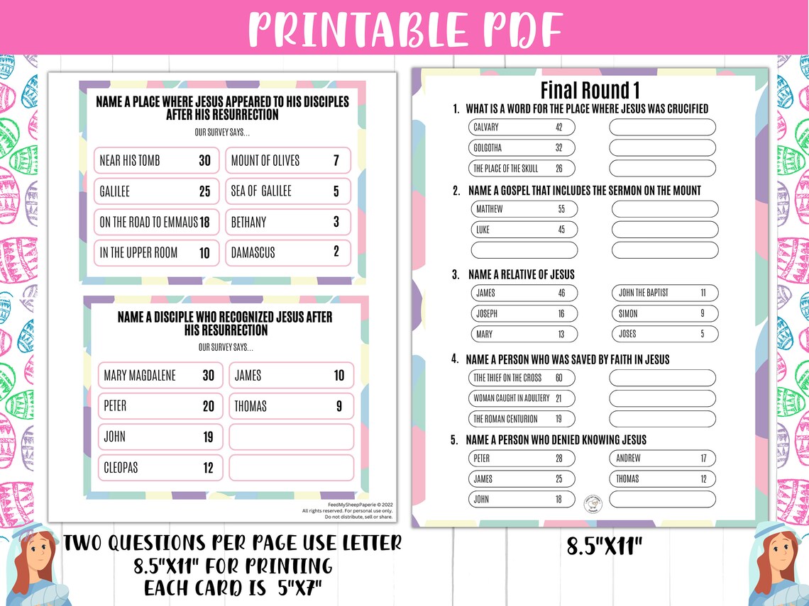 EASTER Friendly Feud | Easter Bible Friendly Feud | Game Night | Easter ...