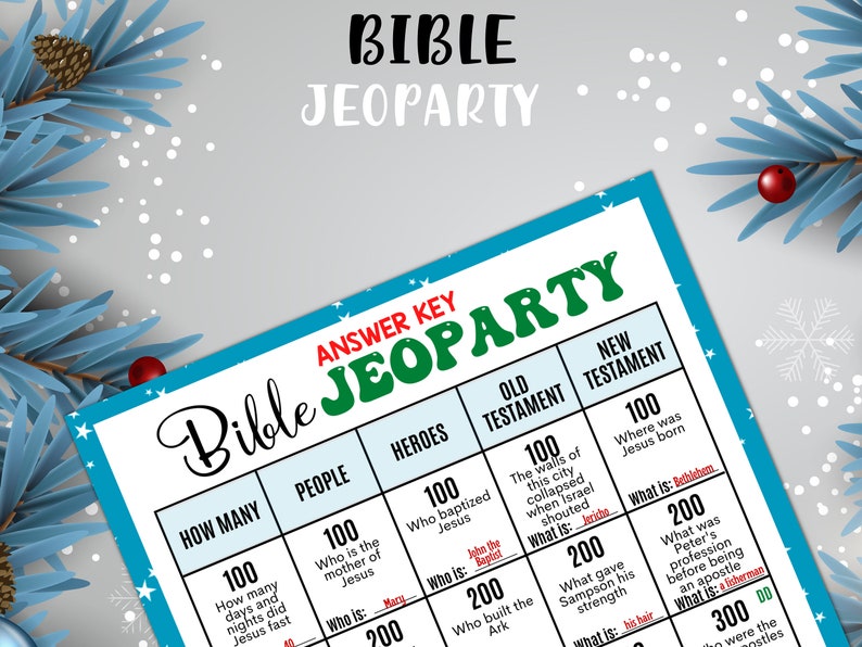 Bible Jeopardy Game: Family Fun Trivia (instant Download) - Etsy