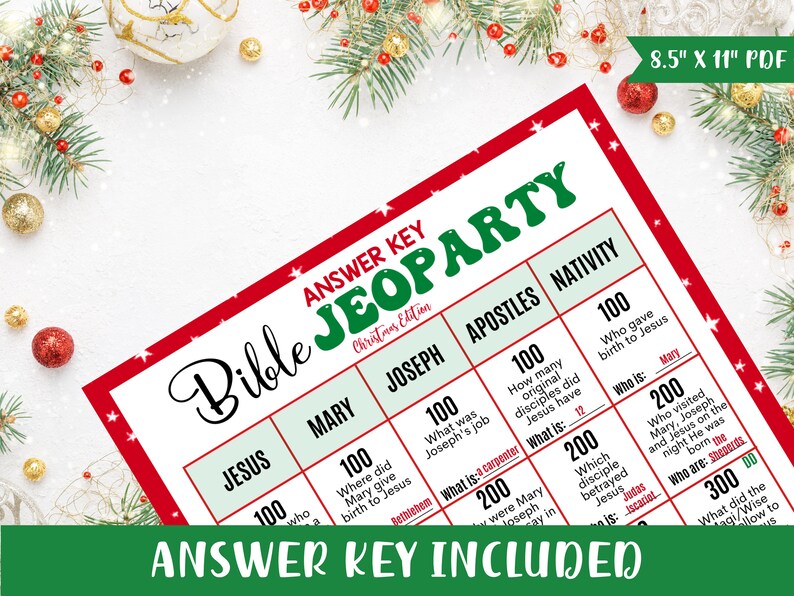 Christmas Bible Trivia Jeopardy Game: Family Fun (PDF Download) - Etsy