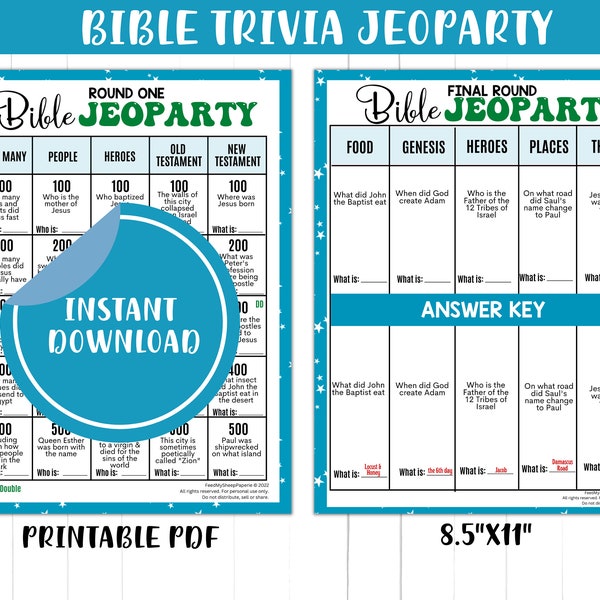 Bible Jeopardy for Adults - Etsy