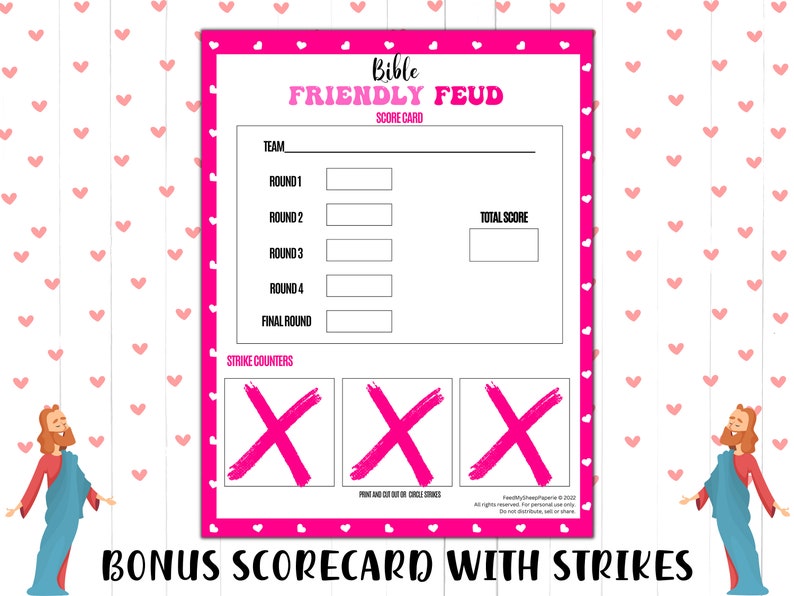Valentine's Day Bible Feud Game: Family Fun (printable) - Etsy
