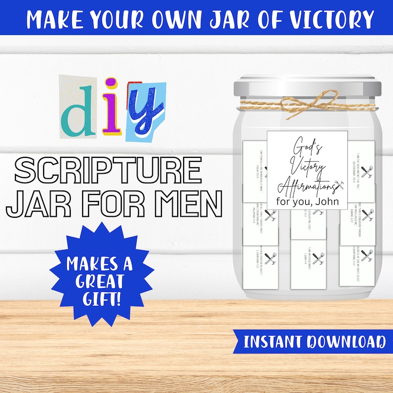 Bible Verse Jar | DIY JAR | Christian Bible Gift for Encouragement ...