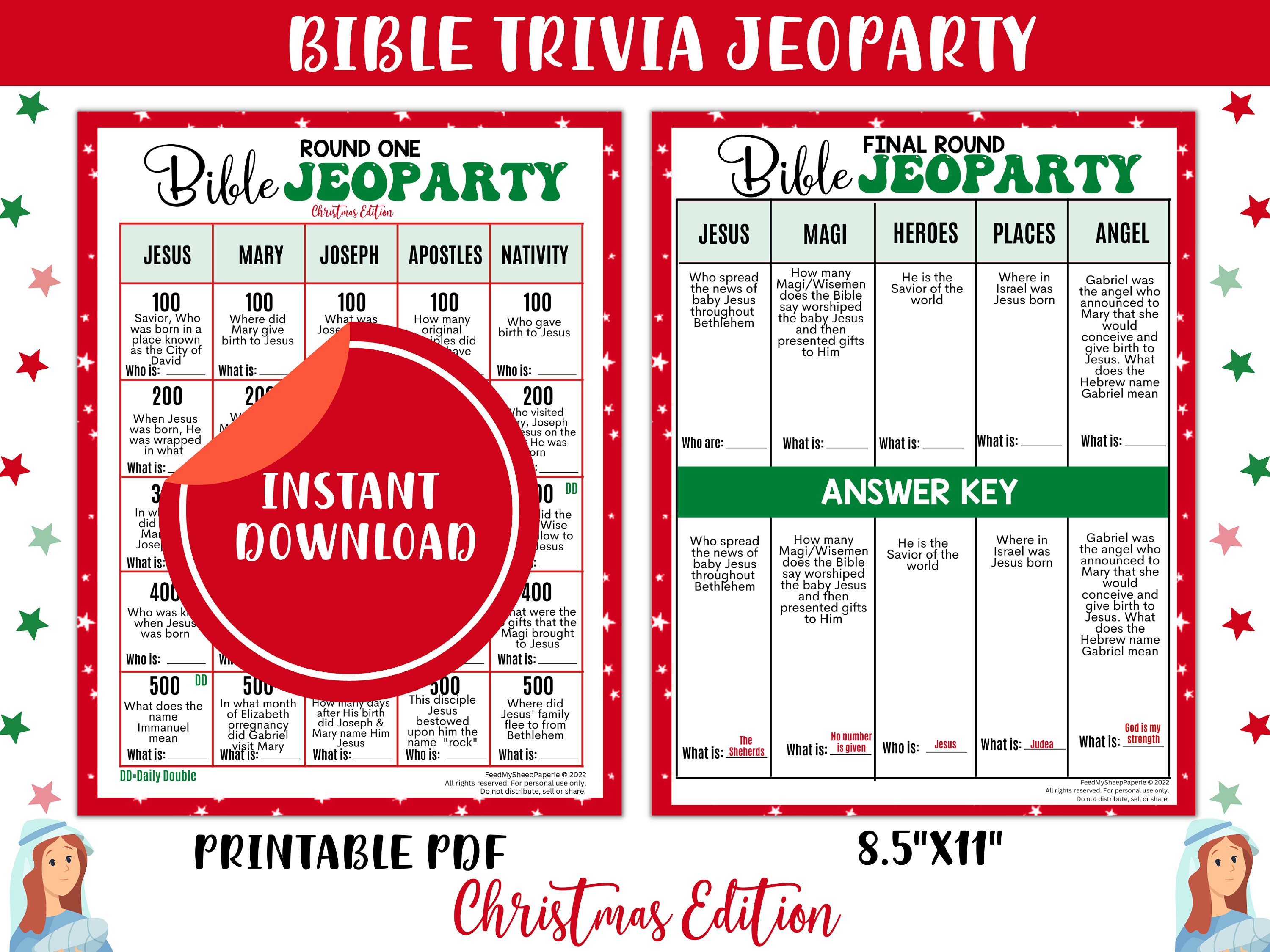 Christmas Bible Trivia Jeopardy Game: Family Fun (PDF Download) - Etsy